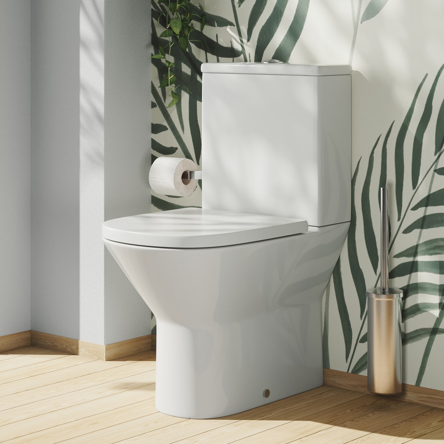 Harbour Identity Close Coupled Rimless Back to Wall Toilet & Soft Close ...