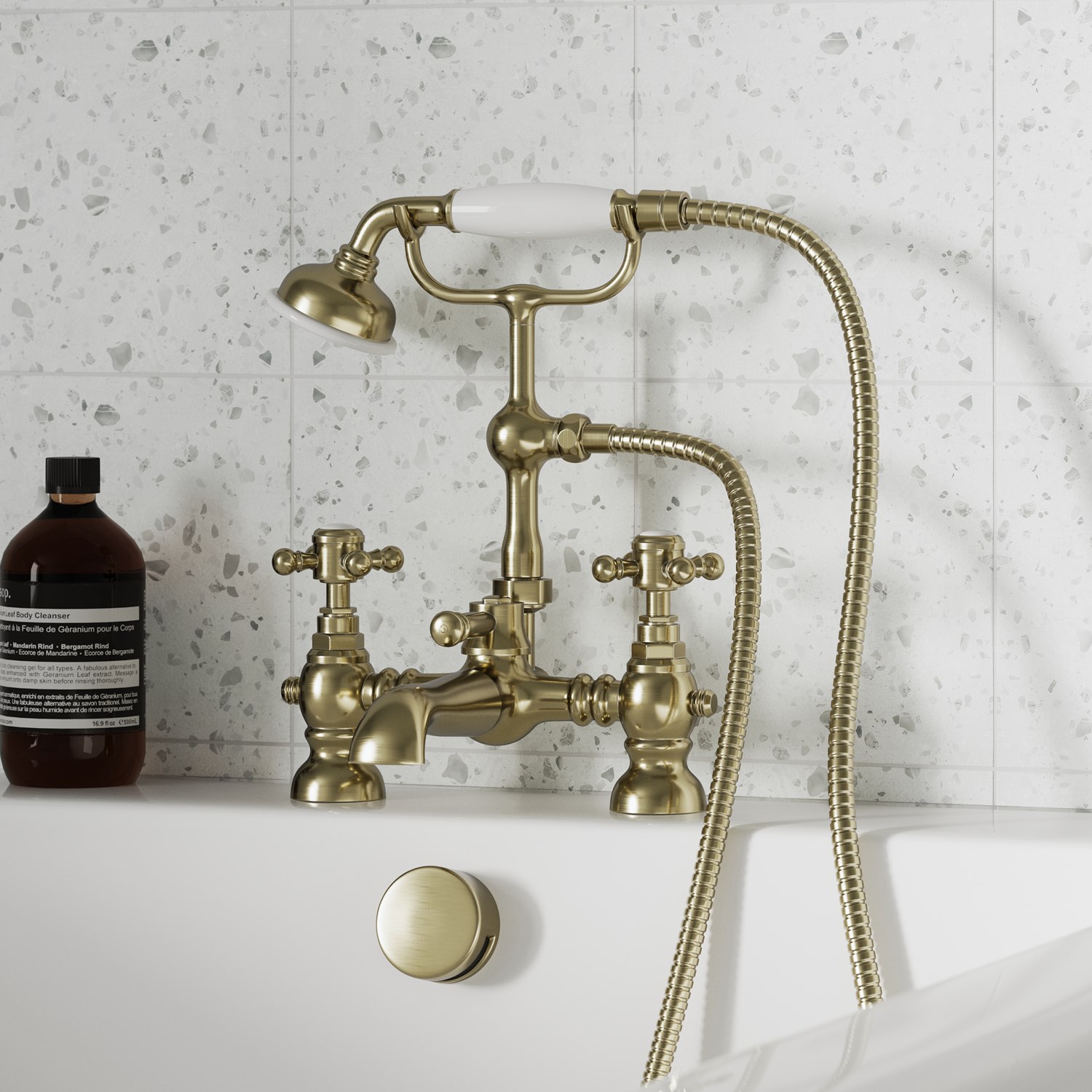 Butler & Rose Beatrice Brushed Brass Bath Shower Mixer & Kit | Tap ...