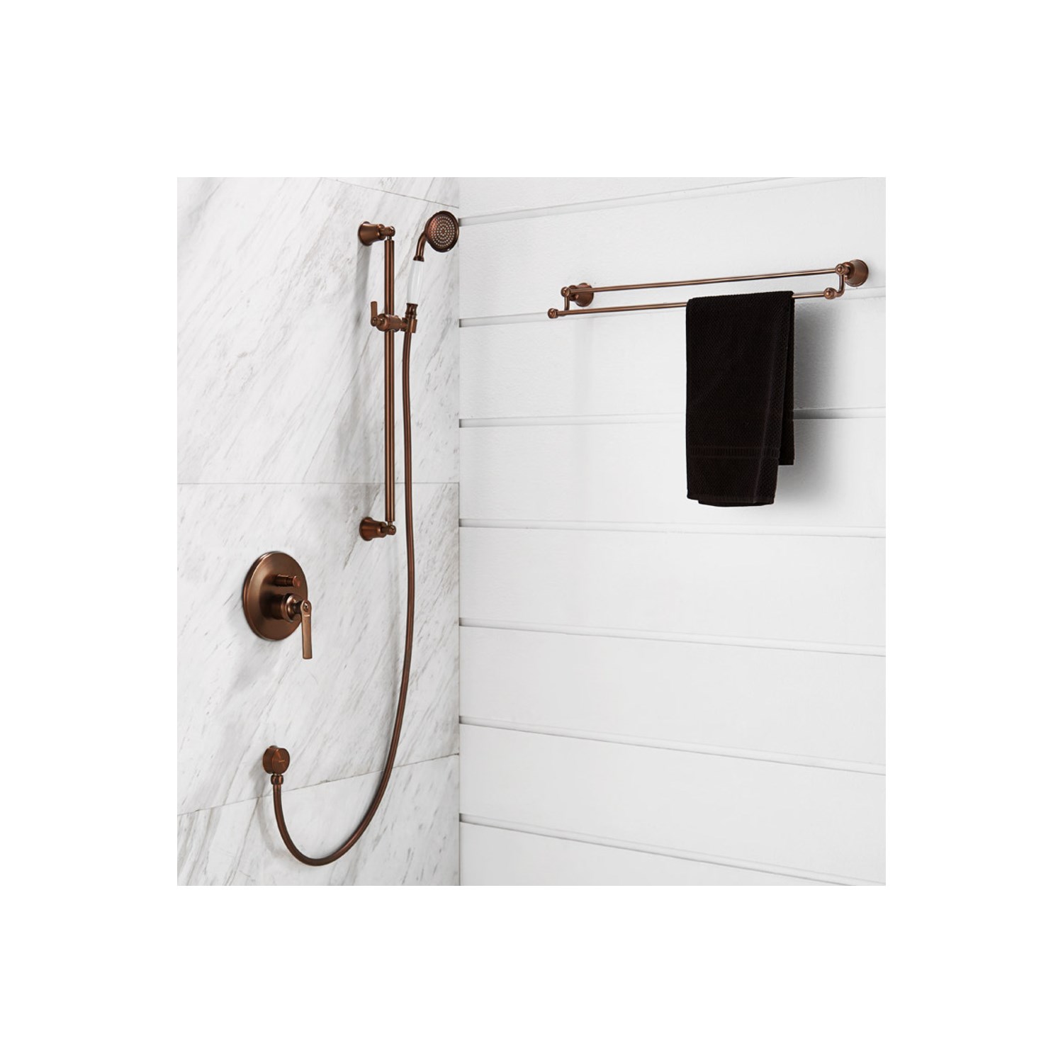 Flova Liberty Slide Rail Kit with Single Function Handset - Oil Rubbed ...