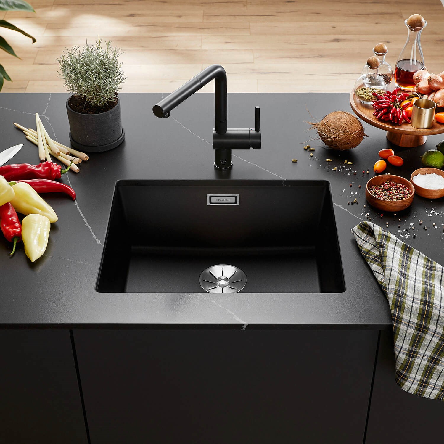 Blanco Subline 500-U 1 Bowl Undermount Silgranit Composite Kitchen Sink ...
