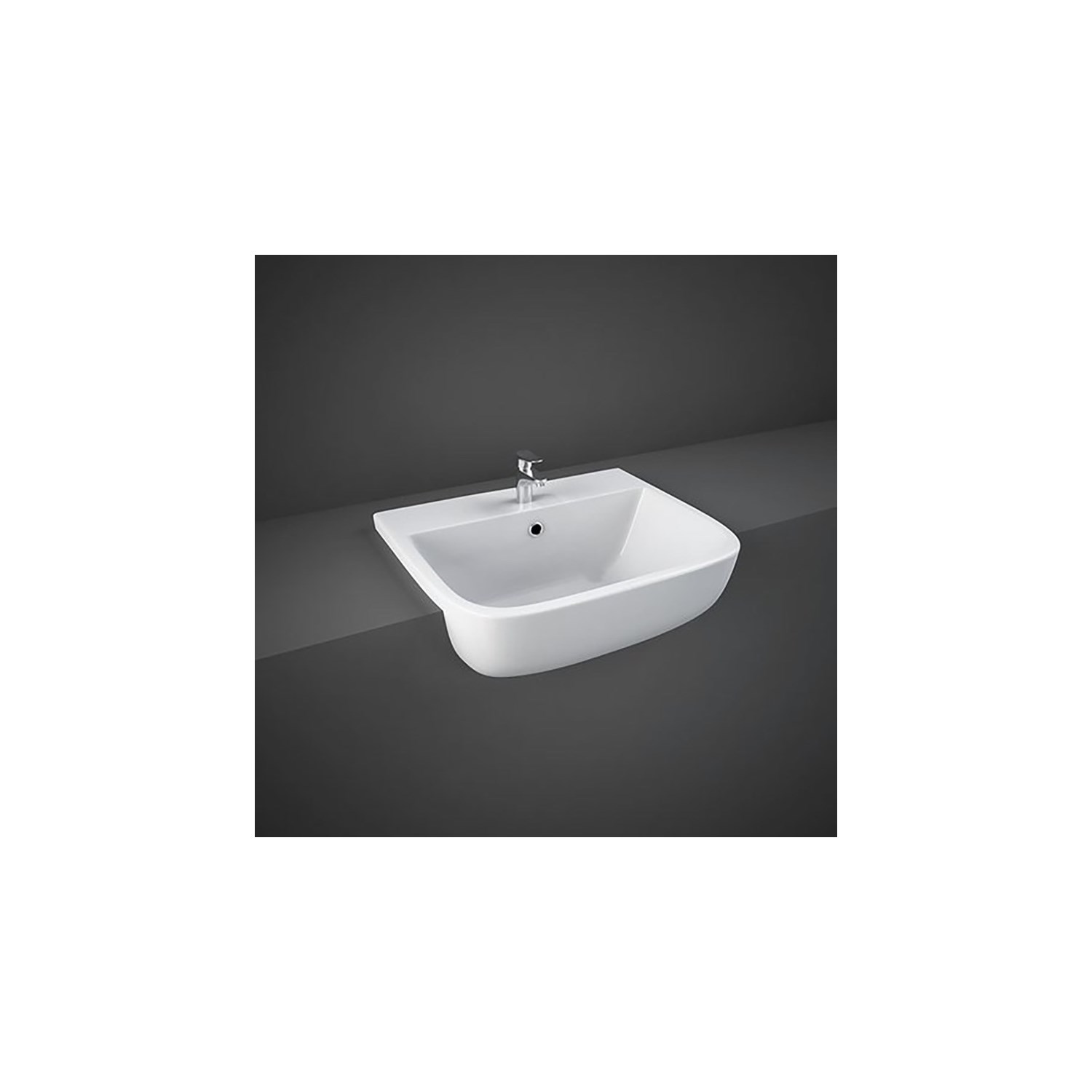 RAK Series 600 Ceramic Semi Recessed Basin 520mm - 1 Tap Hole | Tap ...