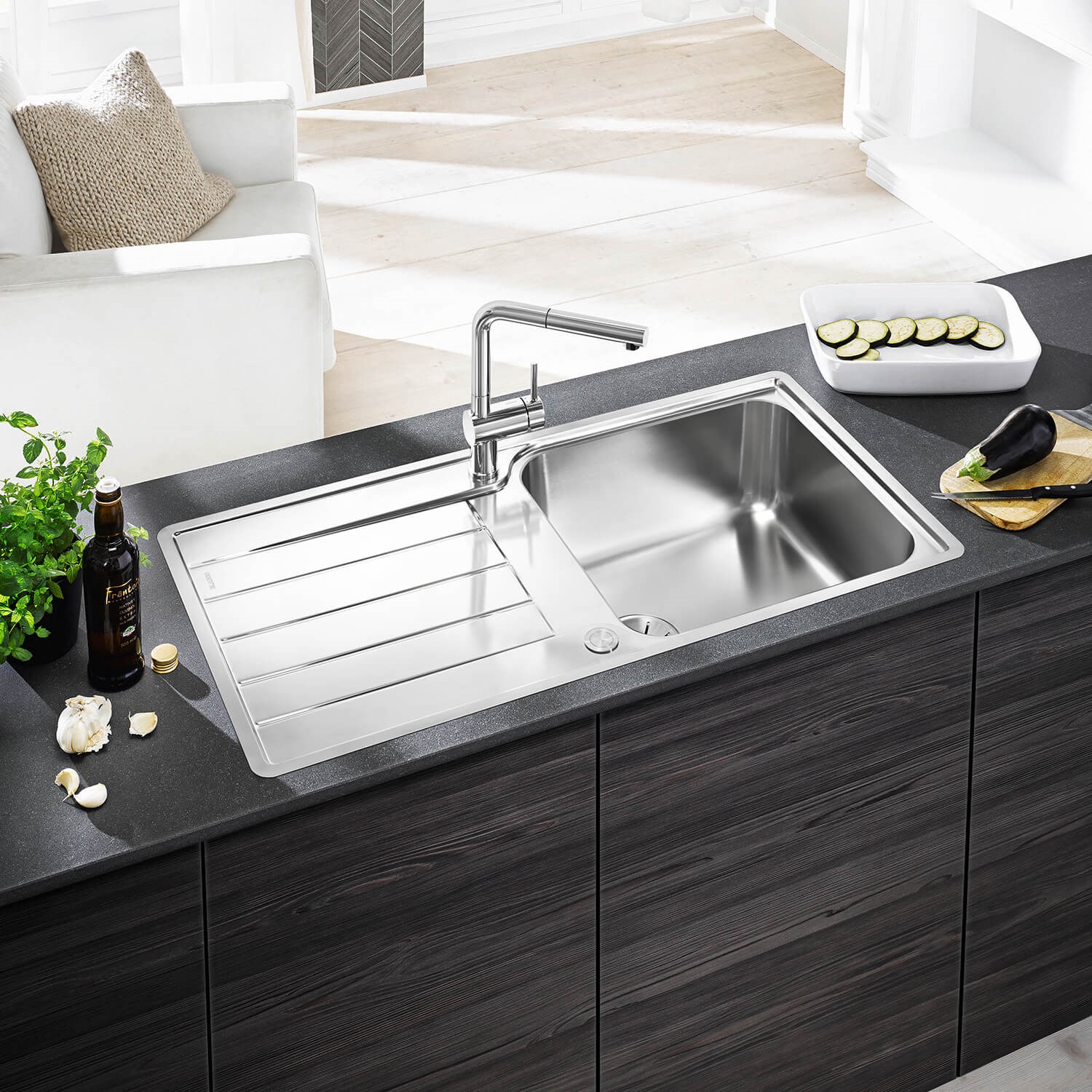 Blanco Classimo XL 6 S-IF 1 Bowl Brushed Stainless Steel Kitchen Sink ...