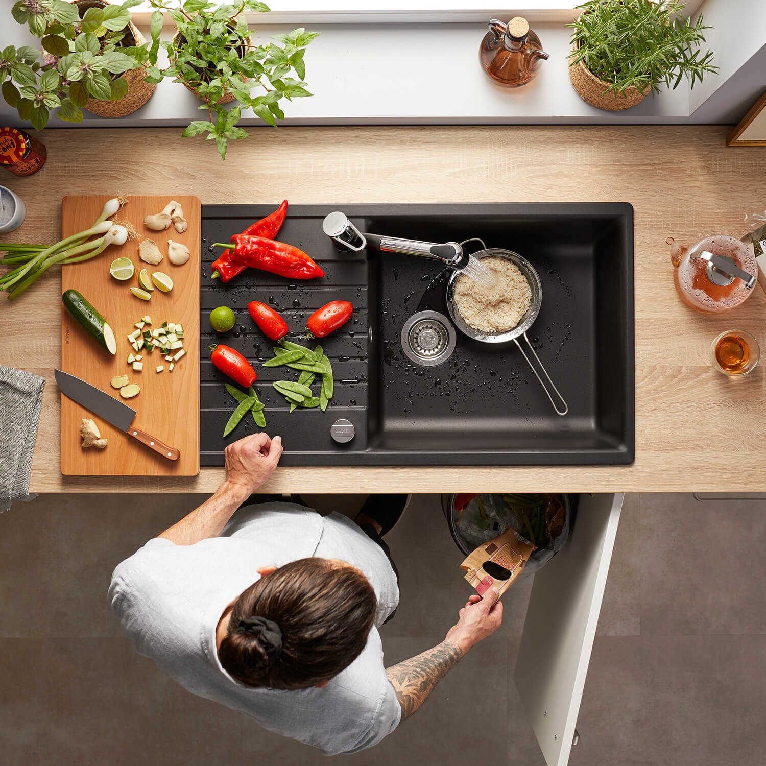 Blanco Zia XL 6 S Compact 1 Bowl Inset Silgranit Composite Kitchen Sink ...