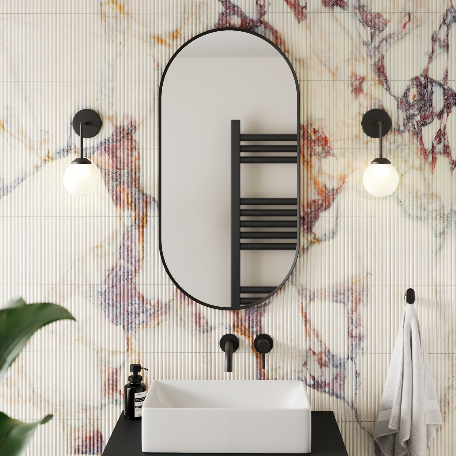 Billy Oval Framed Mirror - 500 x 1000mm | Tap Warehouse