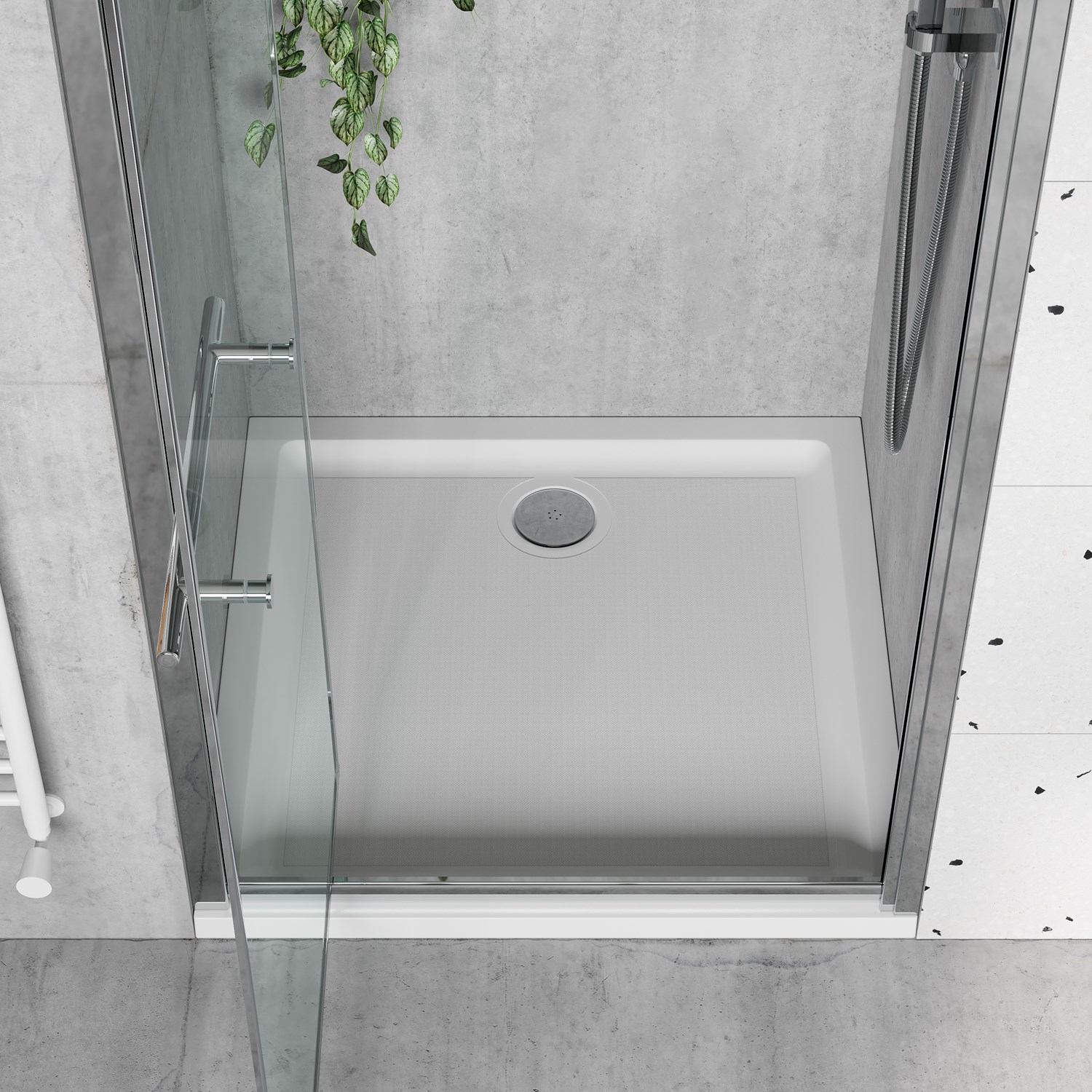 Harbour Anti Slip Gel Coated Stone Resin Square Shower Tray - 2 Sizes ...