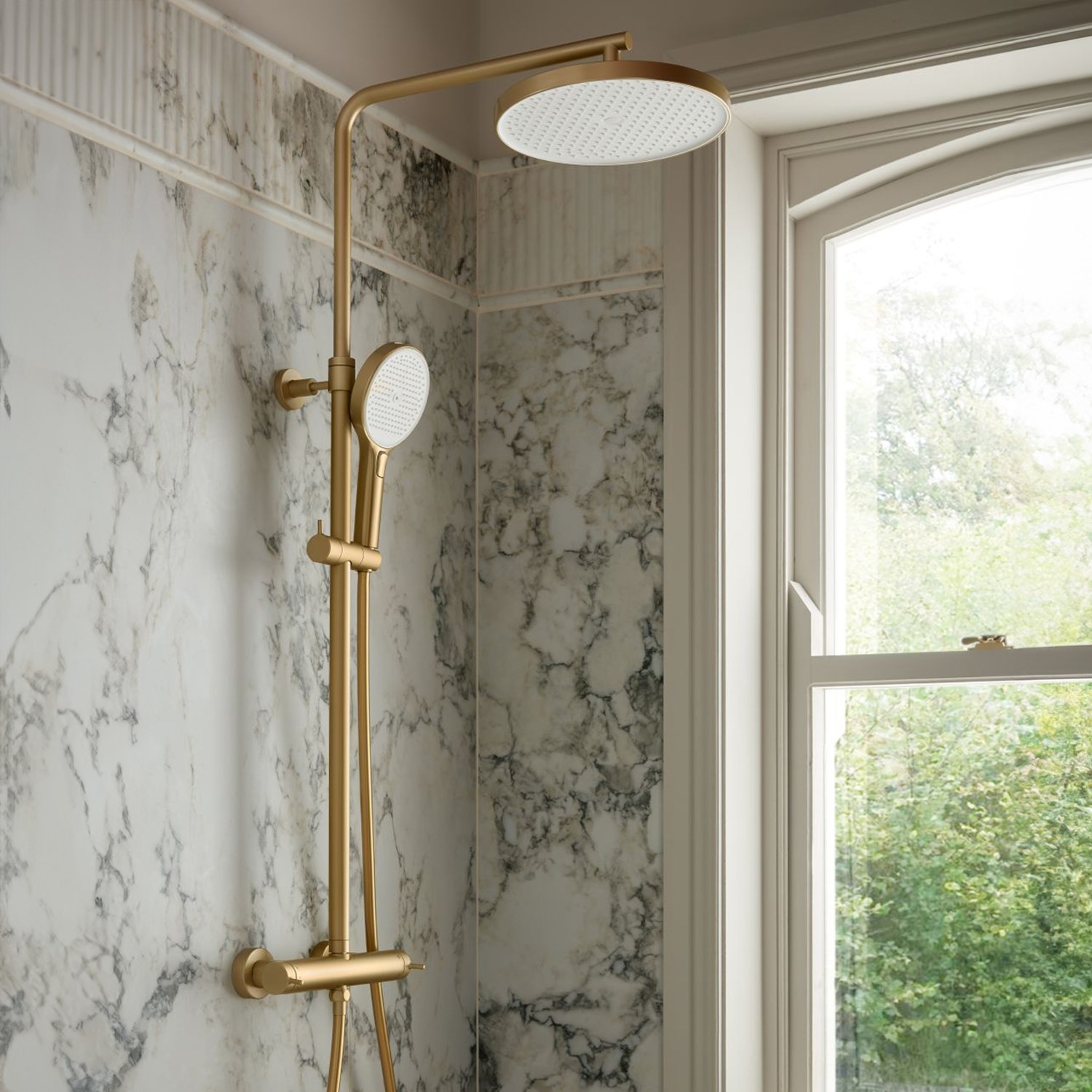 Vado Safari Exposed Thermostatic Rigid Riser Shower with Multi Function ...