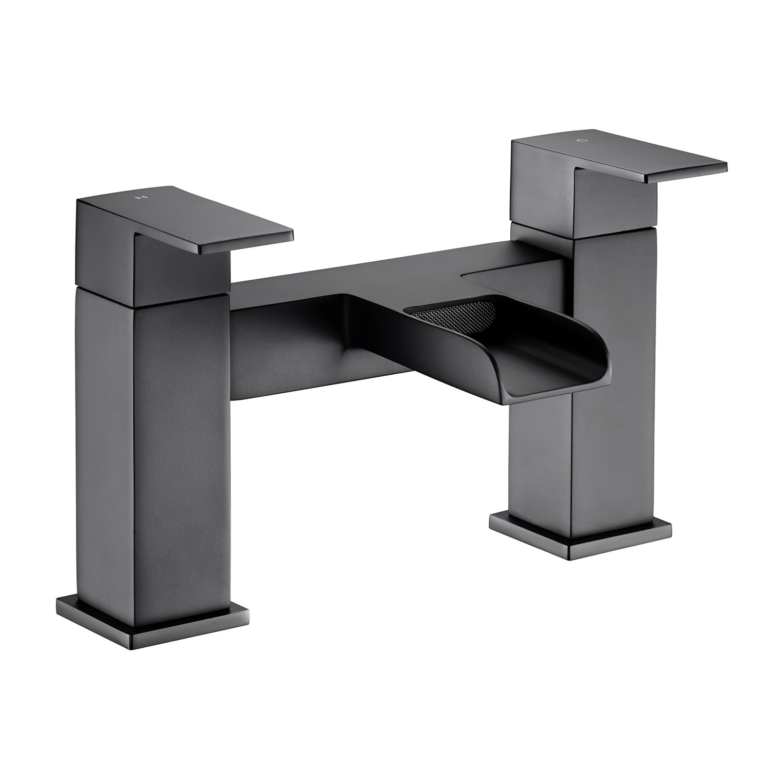 Vellamo Reve Matt Black Waterfall Bath Mixer Tap | Tap Warehouse