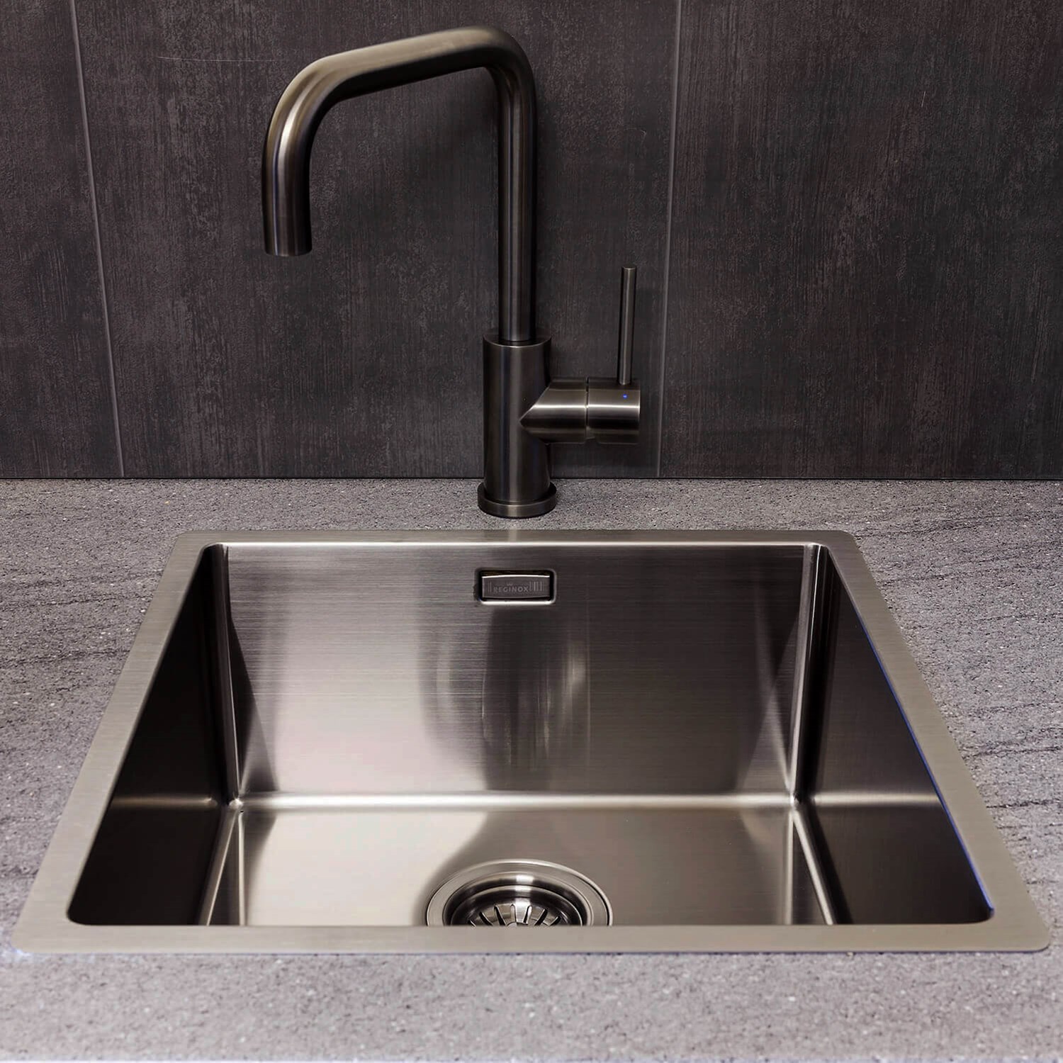 Reginox Miami 1 Bowl Gunmetal Stainless Steel Inset / Undermount ...
