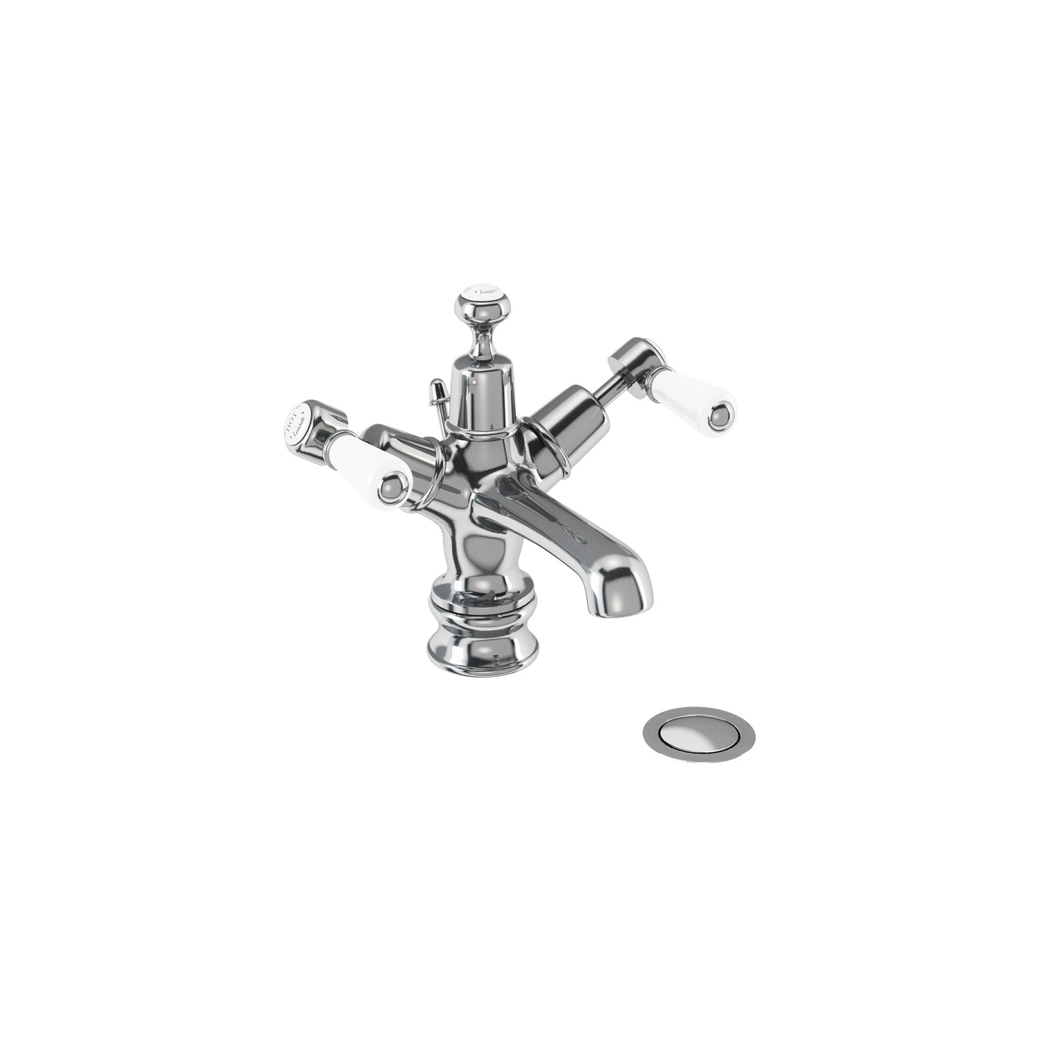 Burlington Kensington Regent Basin Mixer Tap with High Central Indice ...