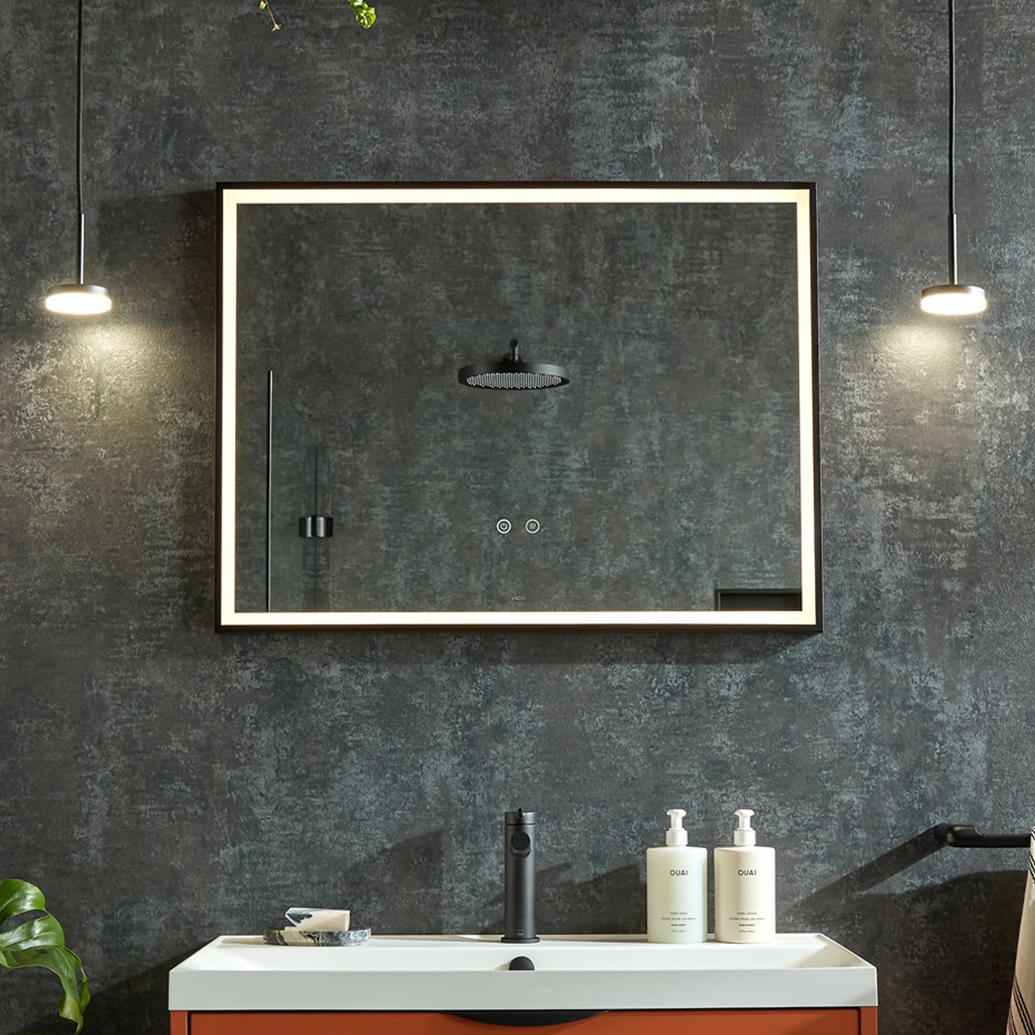 Vado Safari Rectangular Illuminated Mirror with Demister Pad & Colour ...