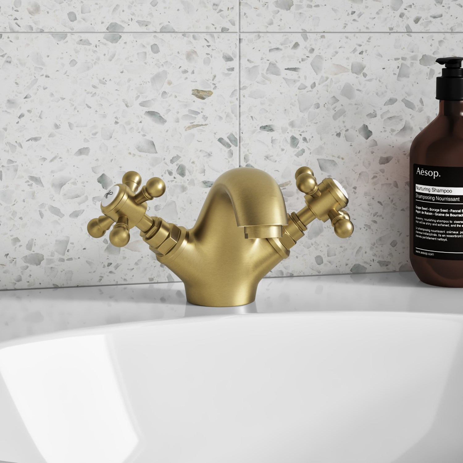 Butler & Rose Beatrice Brushed Brass Basin Mixer Tap & Waste | Tap ...