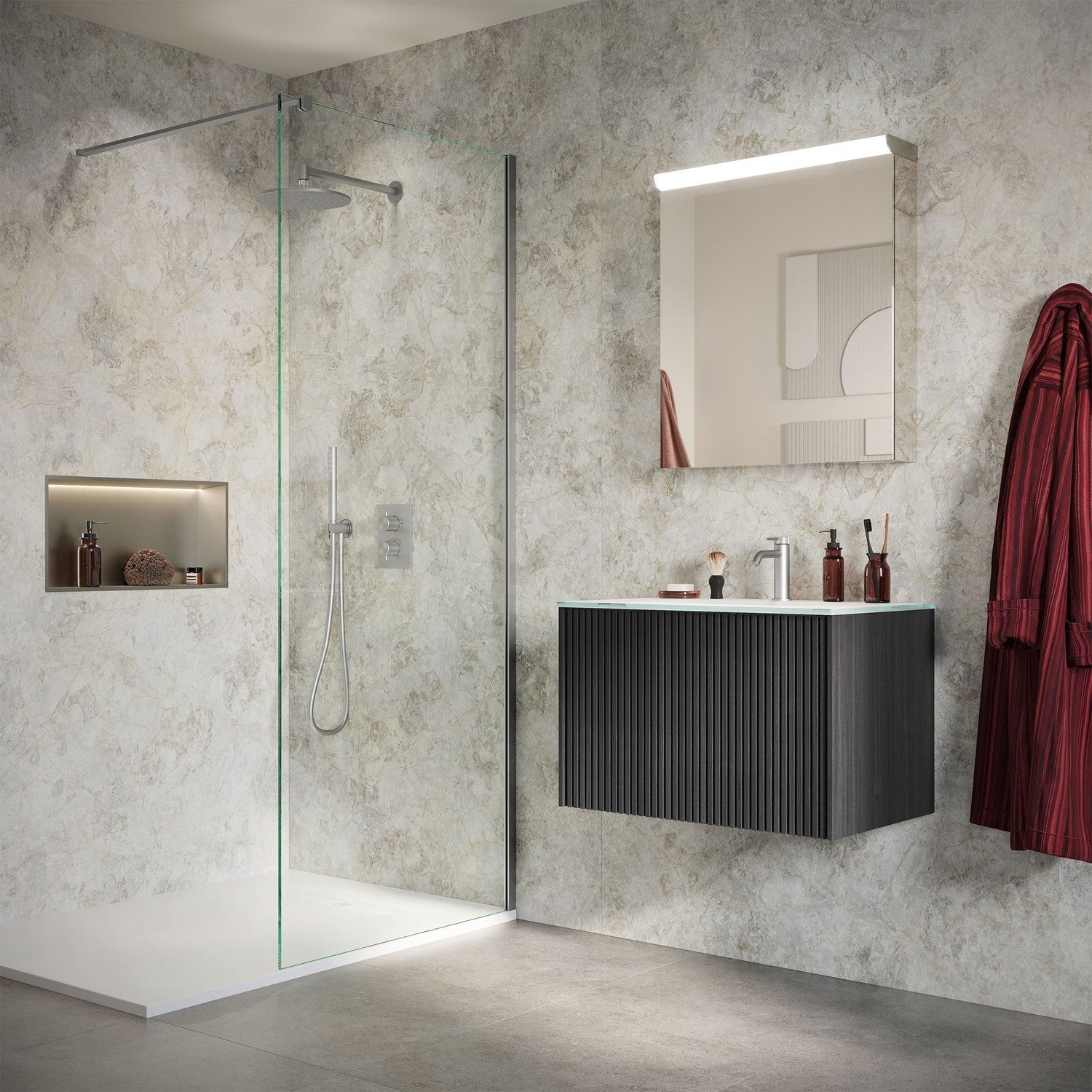 Showerwall Classico Crema Hydrocore Laminate Bathroom Wall Panel | Tap ...