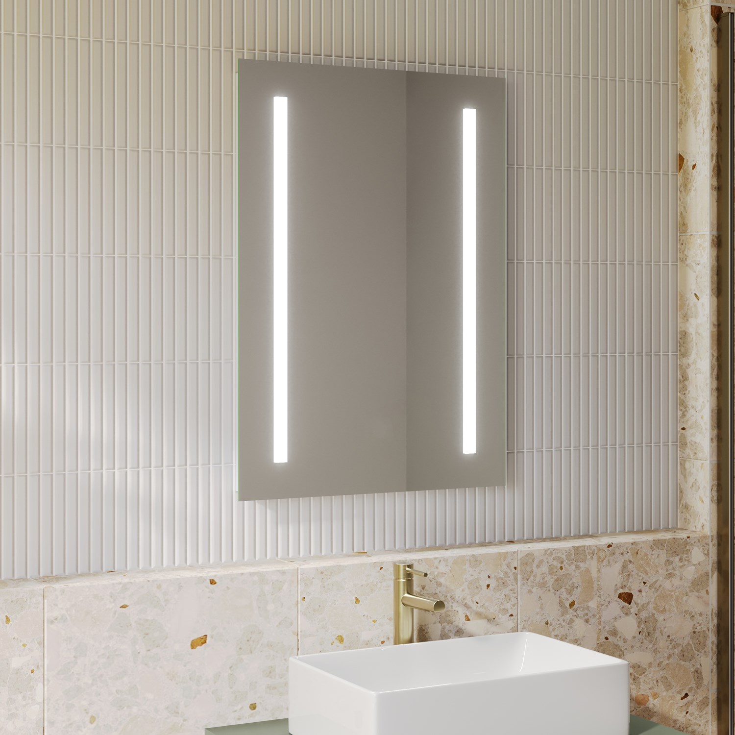 Vellamo LED Illuminated Battery Operated Mirror - 500 x 700mm | Tap ...