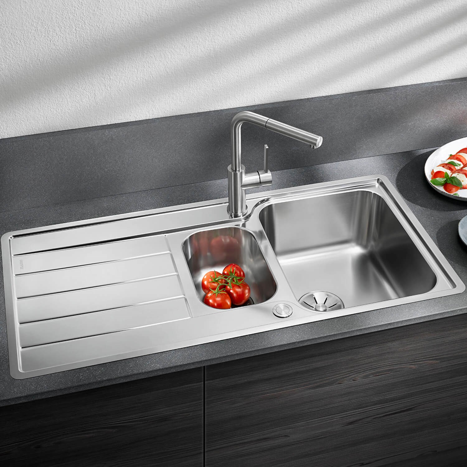 Blanco Classimo 6 S-IF 1.5 Bowl Brushed Stainless Steel Kitchen Sink ...