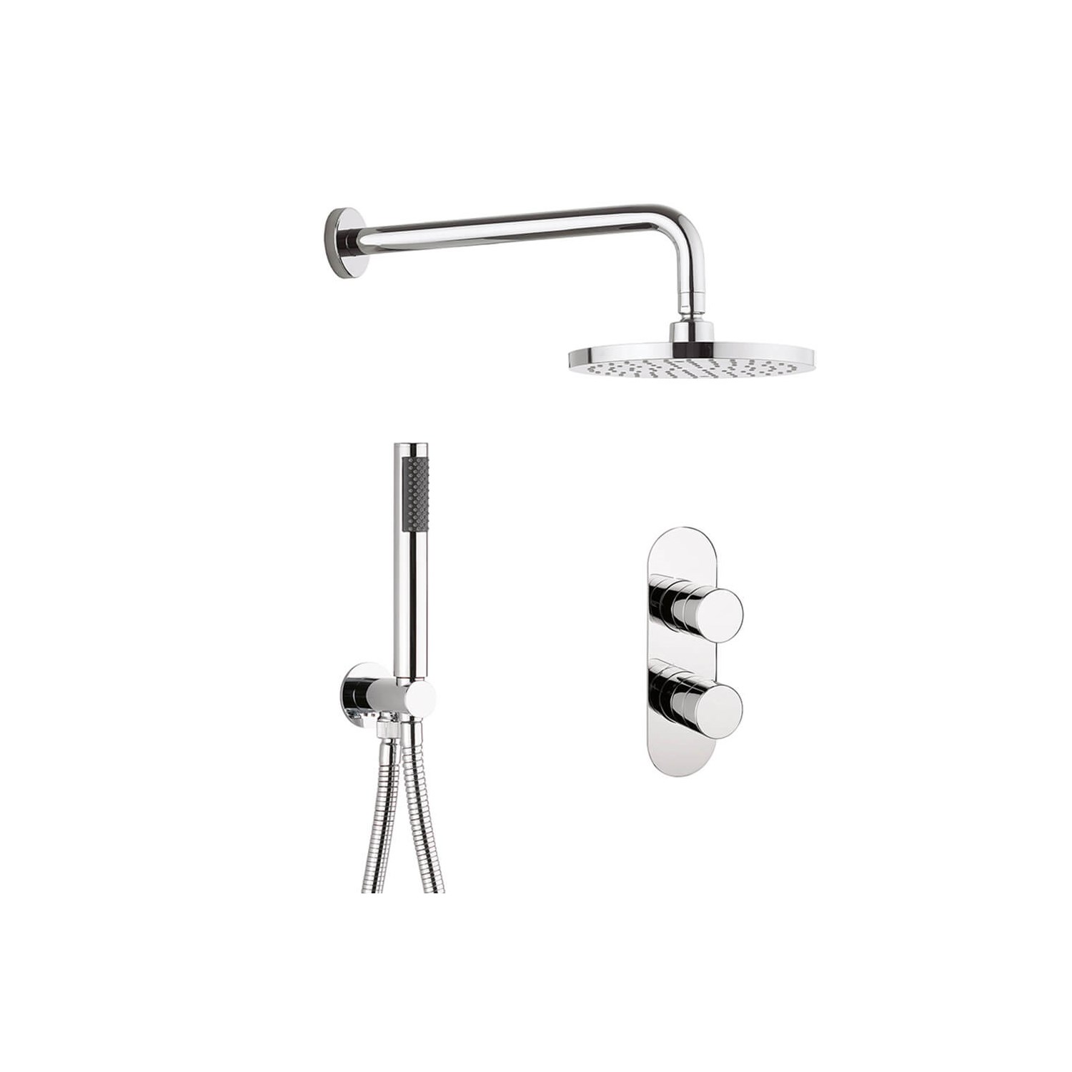 Crosswater Central 2 Outlet 2 Handle Shower Bundle - Chrome | Tap Warehouse