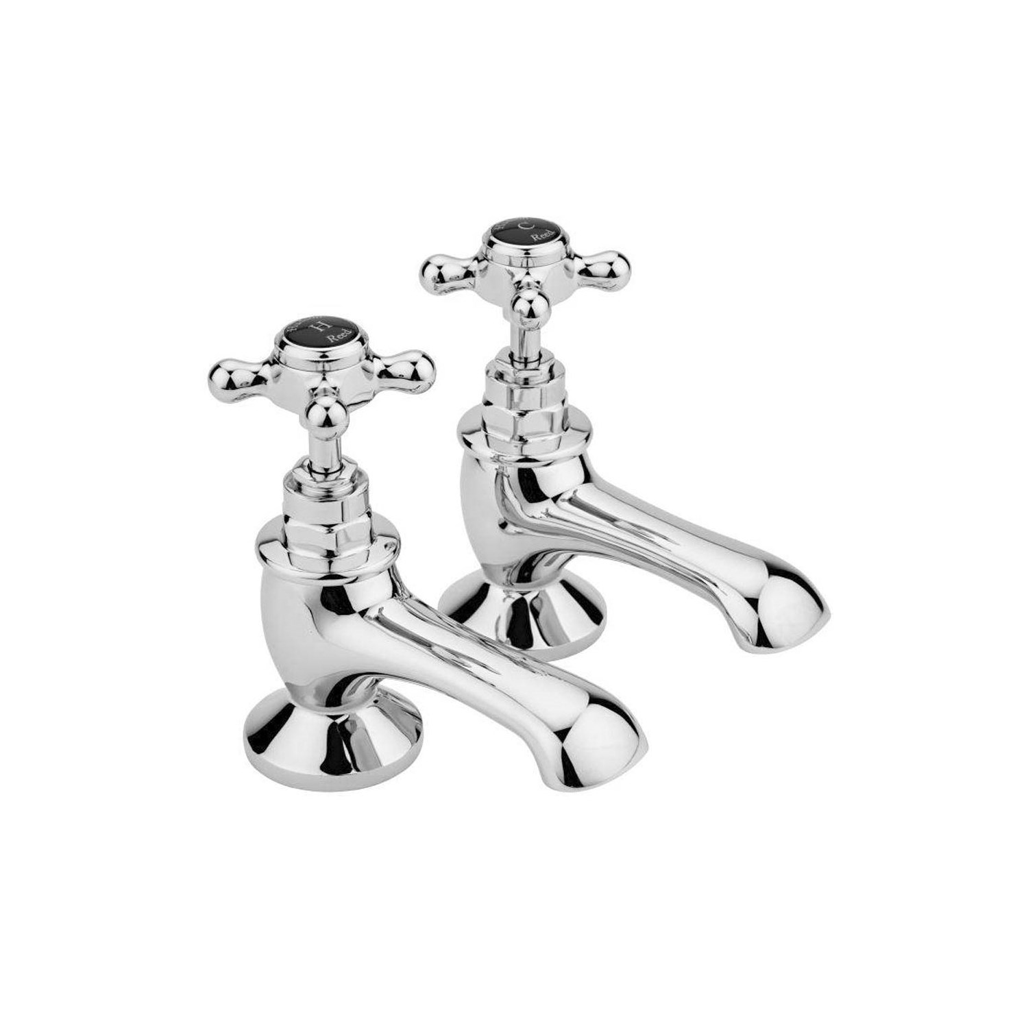 Hudson Reed Black Topaz Crosshead Bath Taps With Hexagonal Collars ...