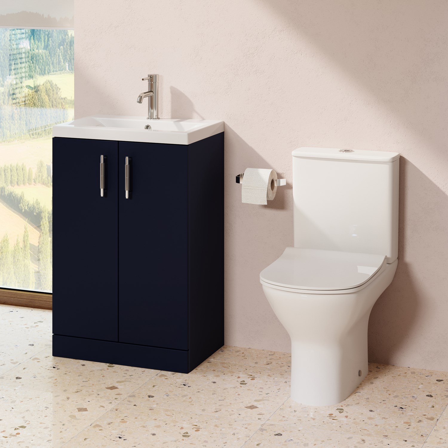 Erin Rimless Toilet & Vanity Unit Bathroom Suite Set | Tap Warehouse