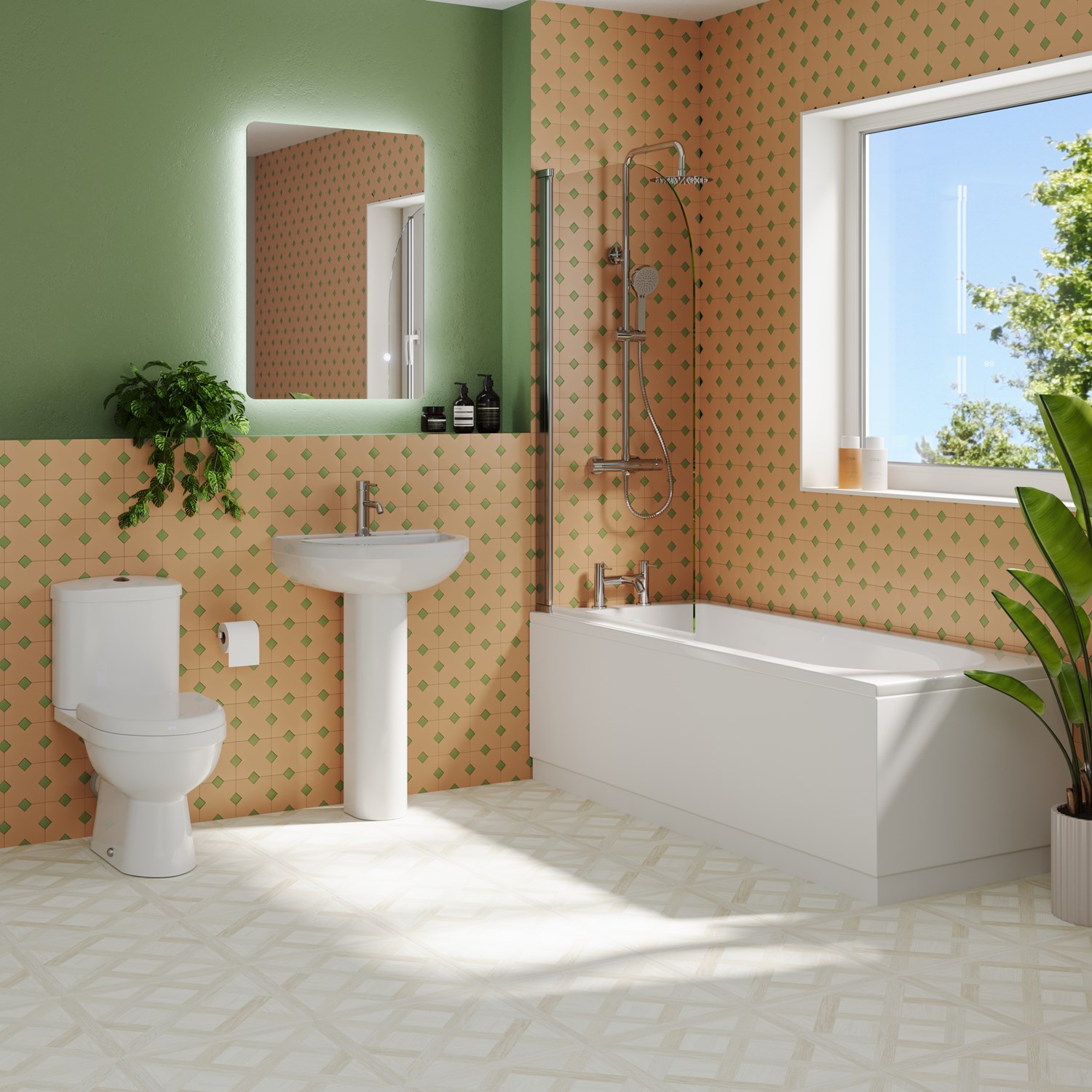 Vellamo Connect Complete Bathroom Suite with Shower Bath | Tap Warehouse
