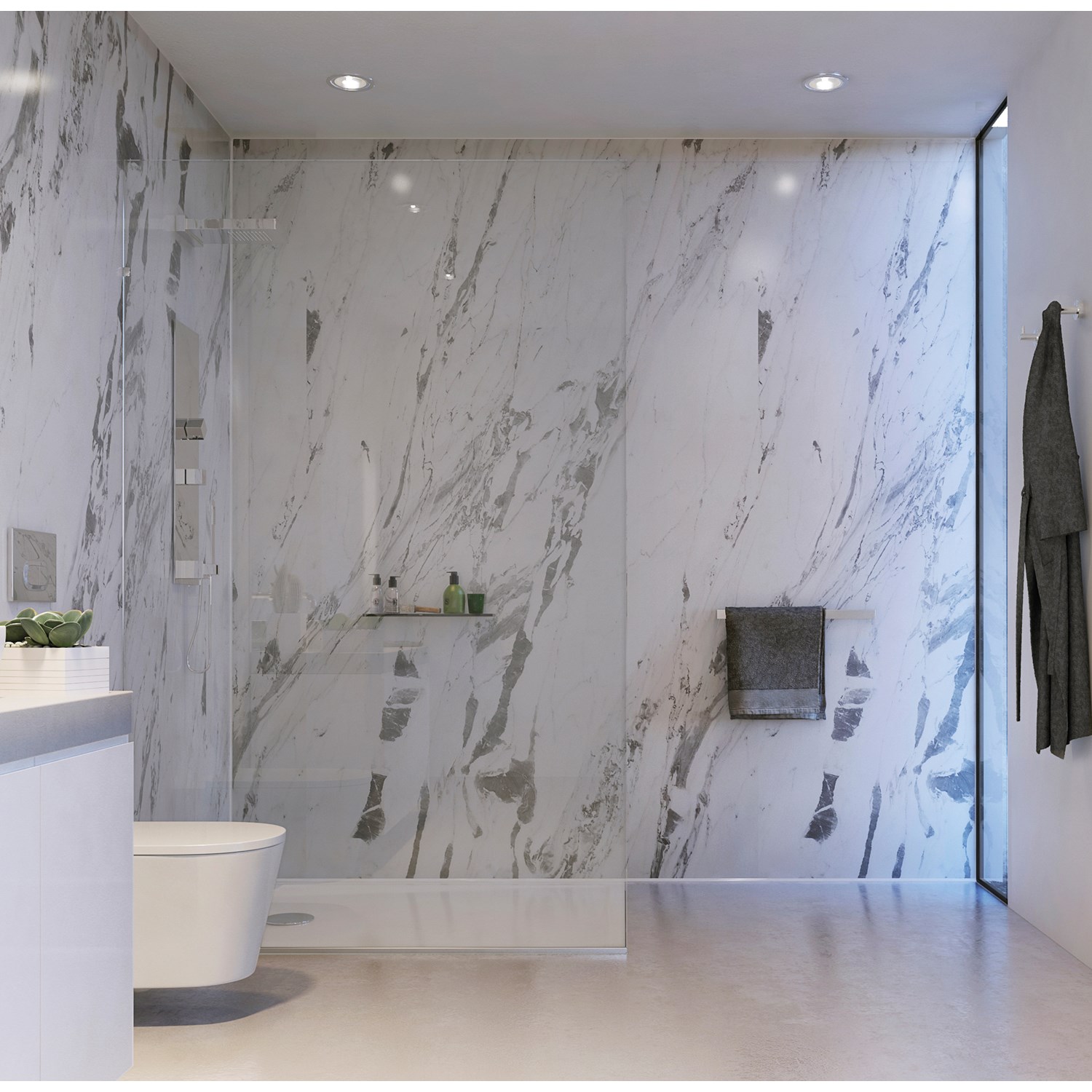 Showerwall Lightning Marble Laminate Bathroom Wall Panel | Tap Warehouse
