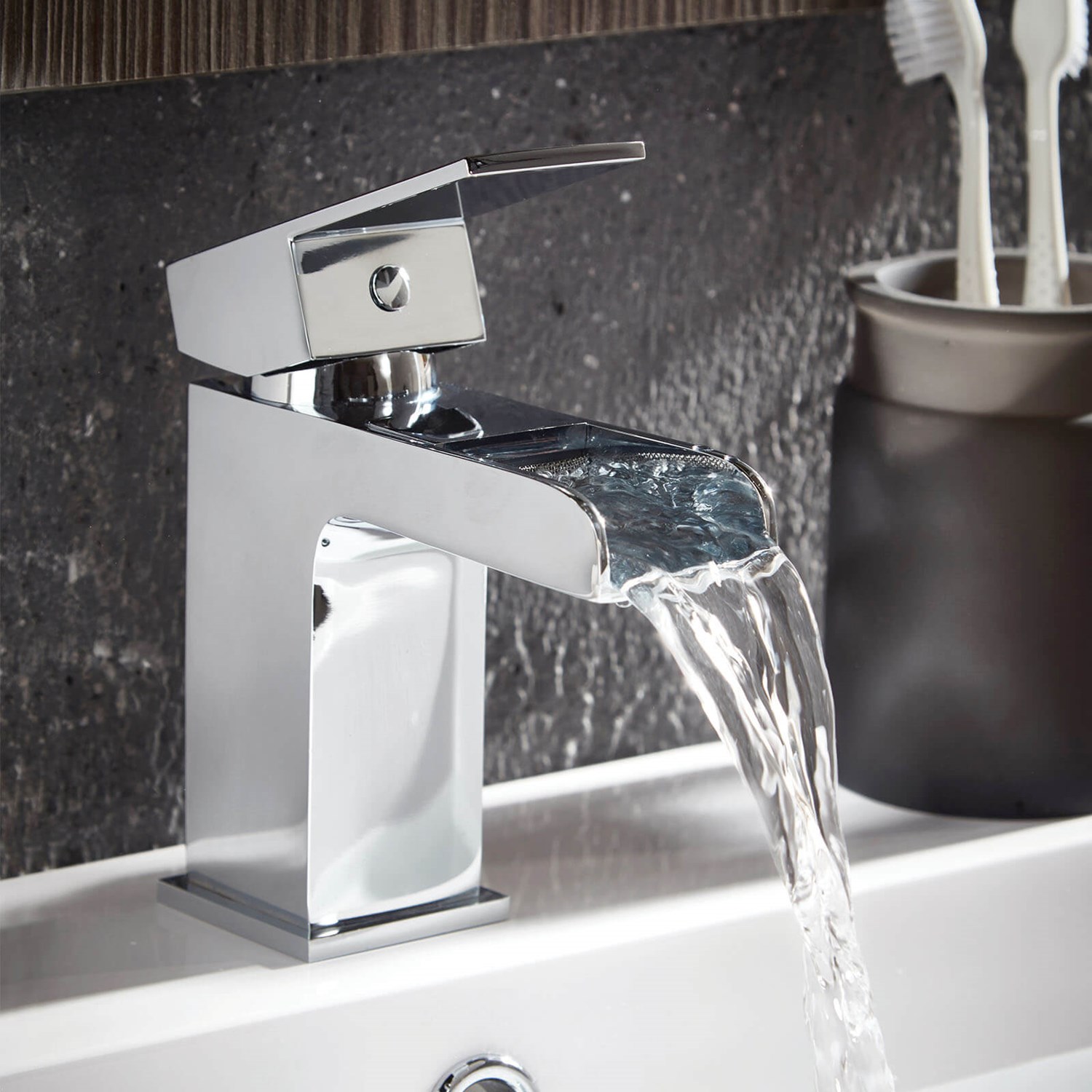 Vellamo Reve Waterfall Basin Mixer Tap & Waste | Tap Warehouse
