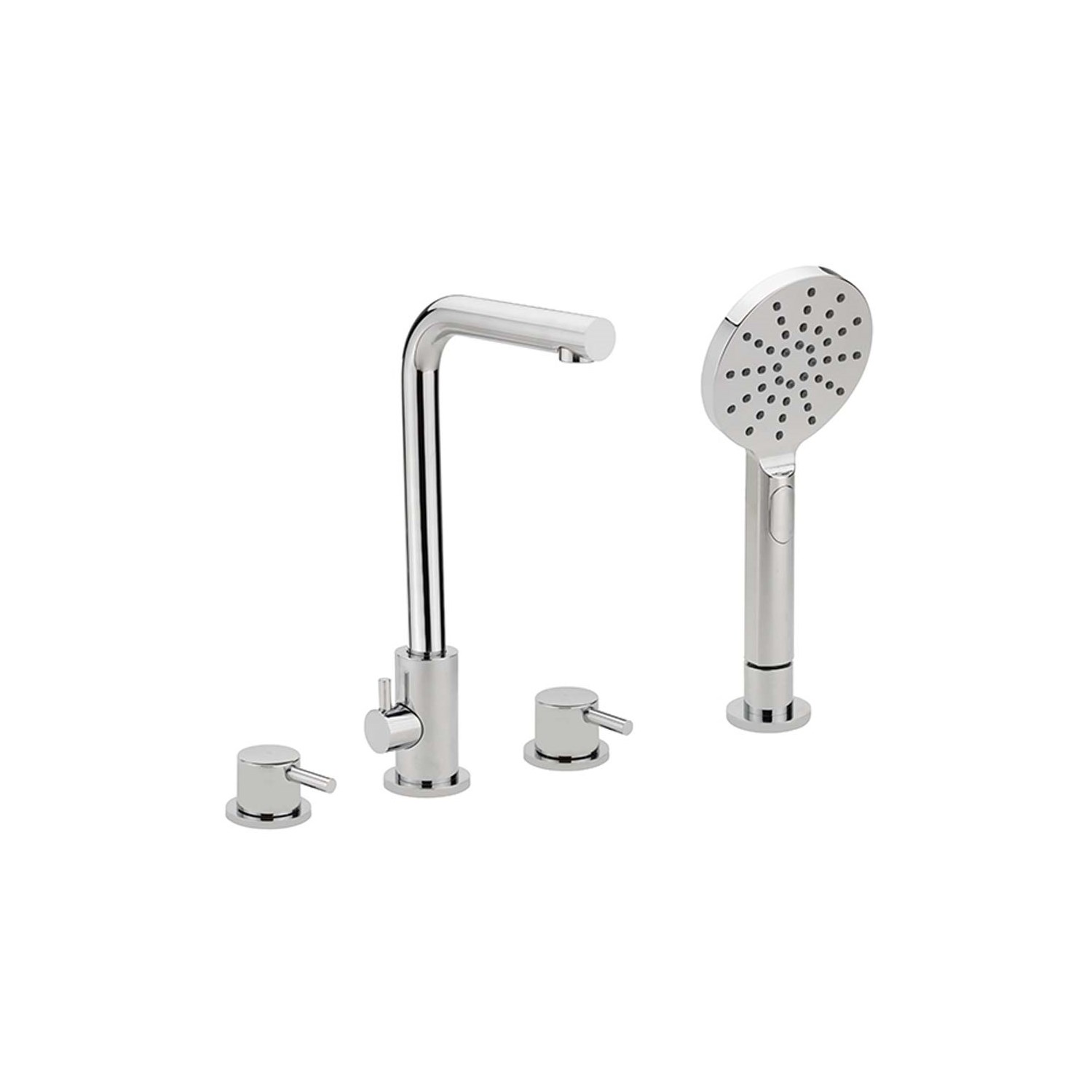 Sagittarius Ergo Lever 4 Hole Flat Spout Bath Mixer Tap with Shower ...