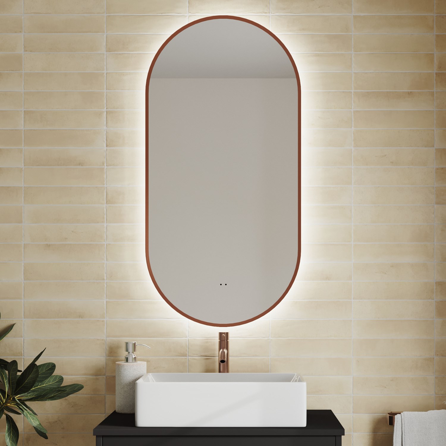 Billy LED Oval Framed Mirror with Demister Pad & Colour Change Lights ...