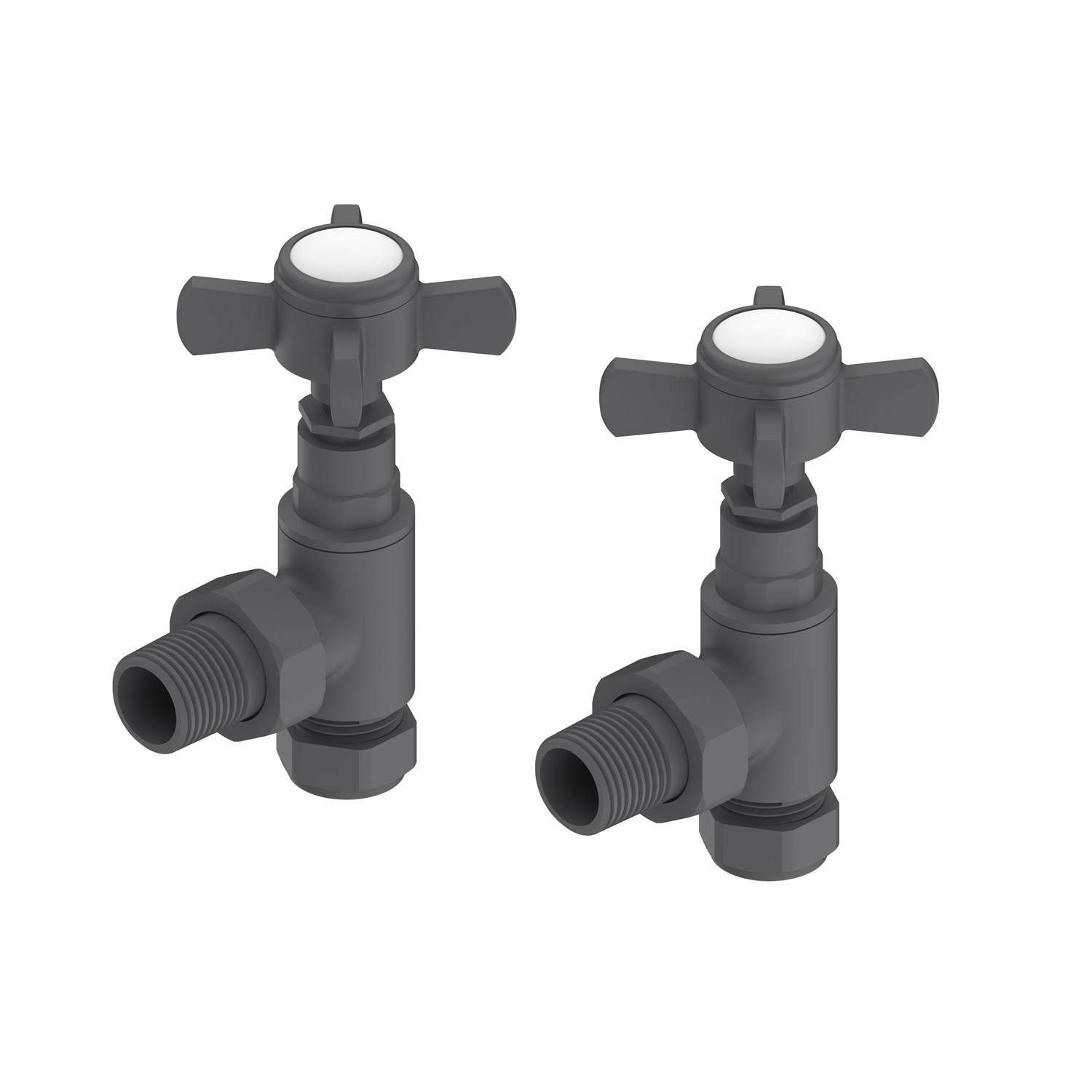 Toasty Traditional Crosshead Manual Angled Valves - Anthracite | Tap ...