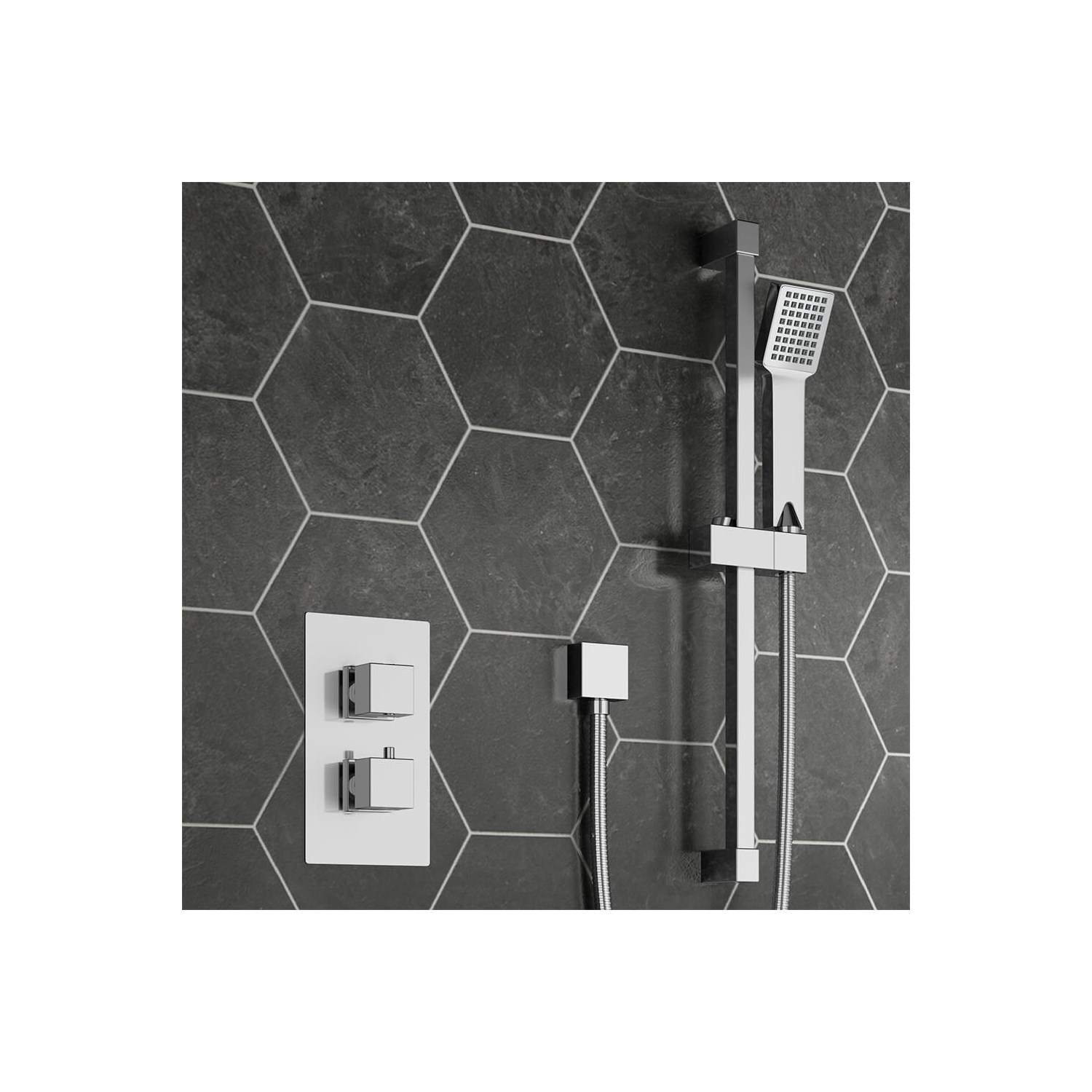 Harley Concealed Thermostatic Shower Valve & Slide Rail Kit | Tap Warehouse