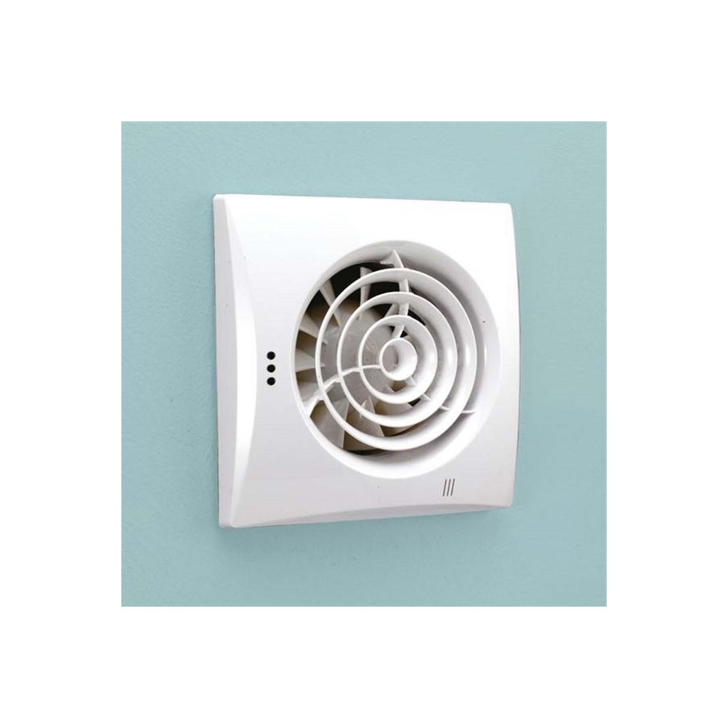 HIB Hush White Slimline Low Profile Wall or Ceiling Mounted Fan with ...