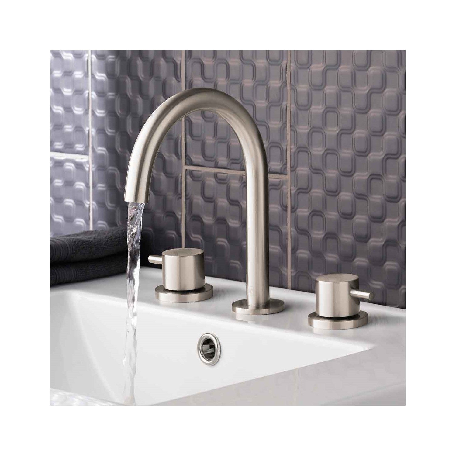 Inox Brushed Stainless Steel 3 Hole Deck Mounted Basin Mixer | Tap ...