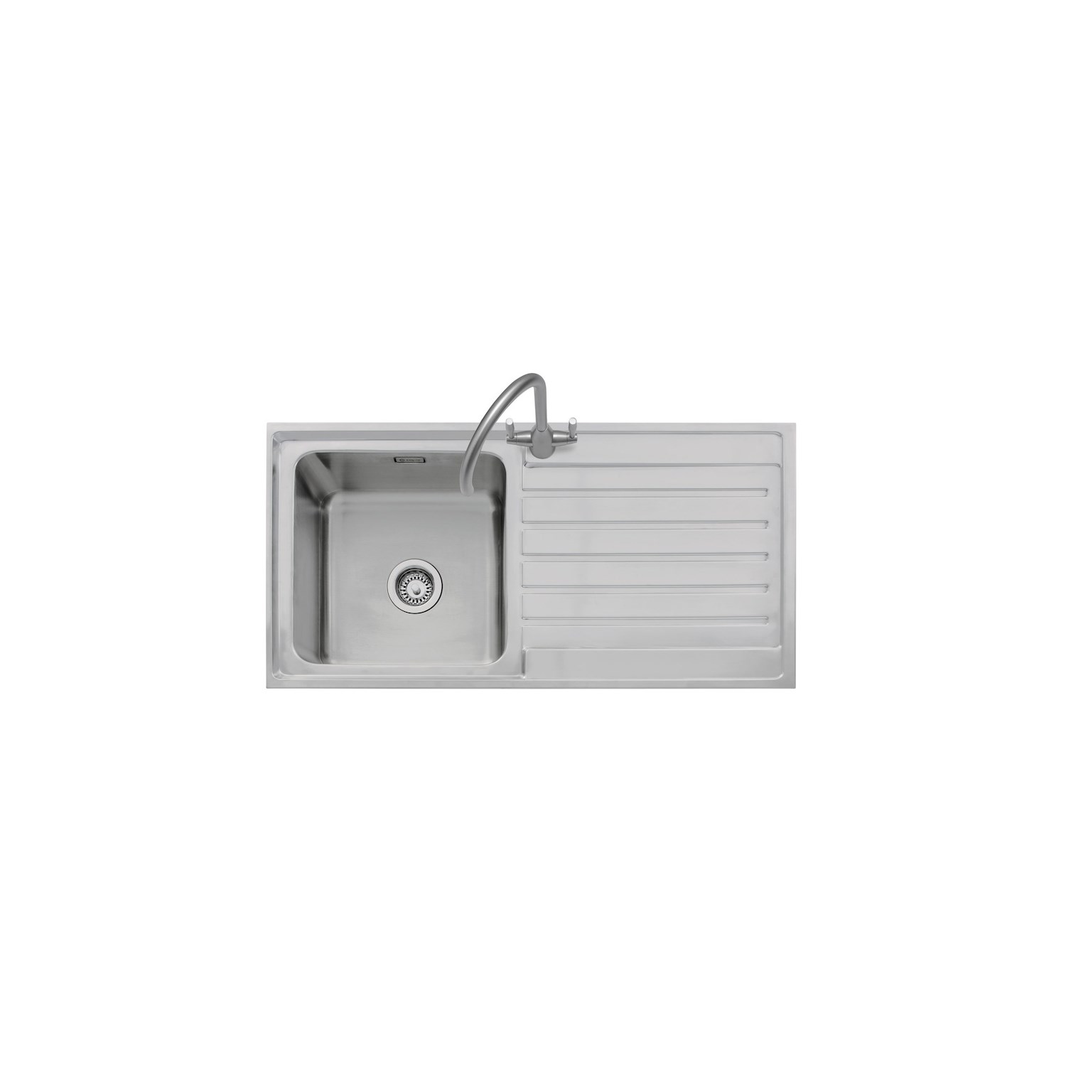 Caple Vanga 1 Bowl Satin Stainless Steel Sink & Waste Kit - 1000 x ...