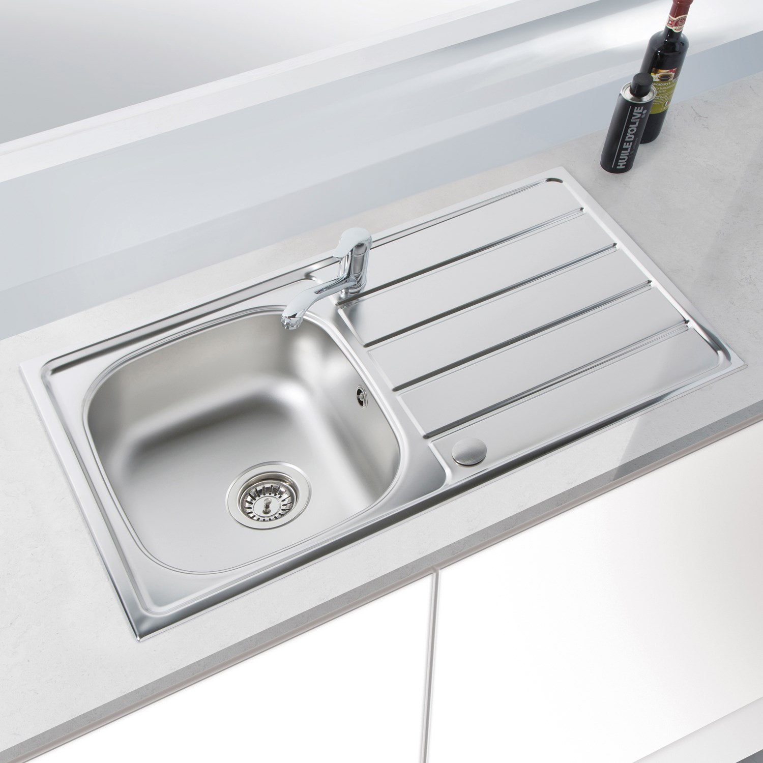 Vellamo Sunrise Compact 1 Bowl Satin Stainless Steel Kitchen Sink ...