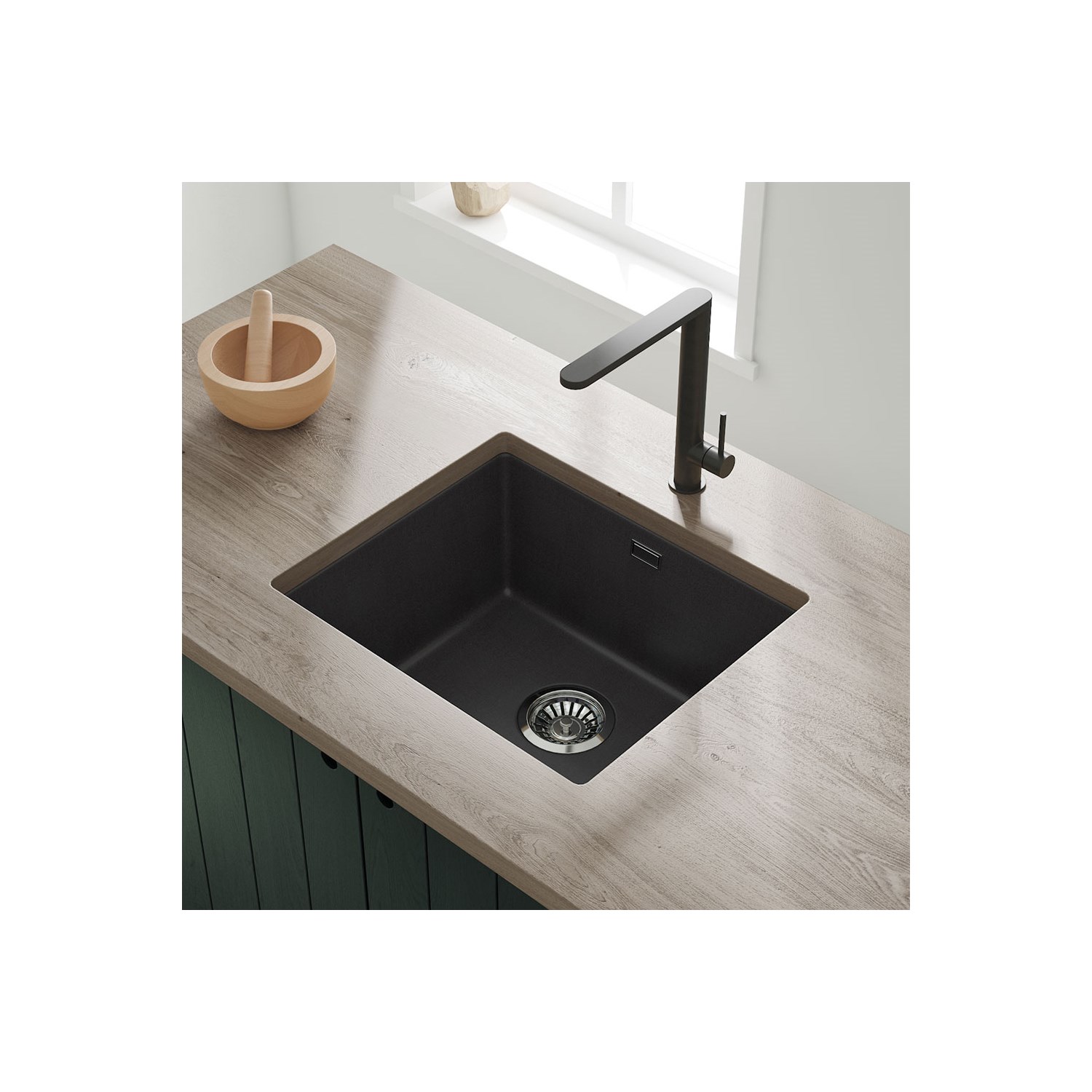 Vellamo Terra 1 Bowl Granite Composite Inset / Undermount Kitchen Sink ...